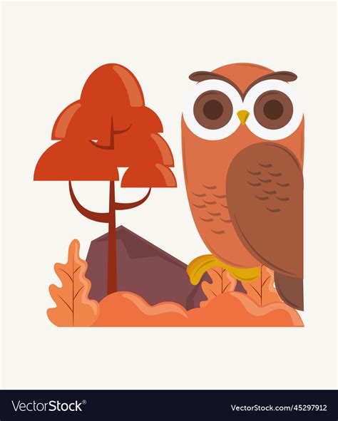 Owl And Tree Royalty Free Vector Image VectorStock