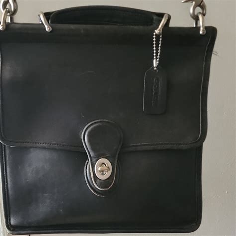 Coach Bags Coach Black Leather Messenger Bag With Turnlock Closure