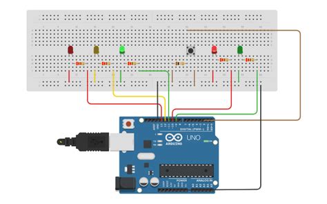 Circuit Design Semáforo Parte 3 Tinkercad