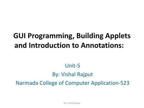 ppt gui programming building applets and introduction to annotations
