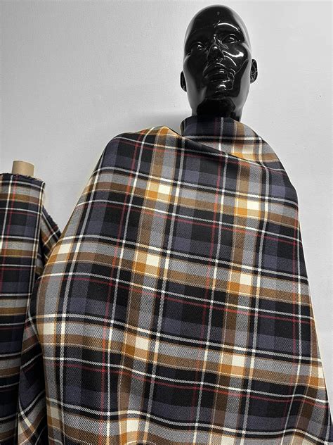 Deadstock Fabric Japanese Wool Twill Plaid Robe Season Letoffe