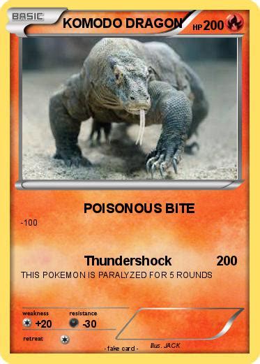 Pokémon Komodo Dragon 54 54 Poisonous Bite My Pokemon Card