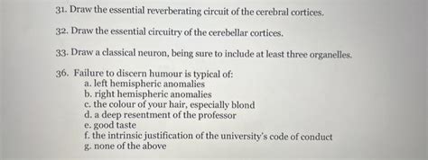 Solved 31 Draw The Essential Reverberating Circuit Of The