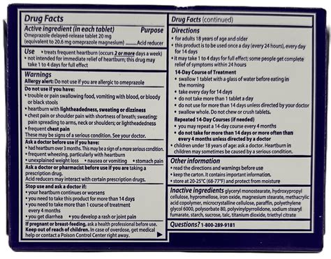 Prilosec Omeprazole Delayed Release Otc Tablets 20mg 28 Ct