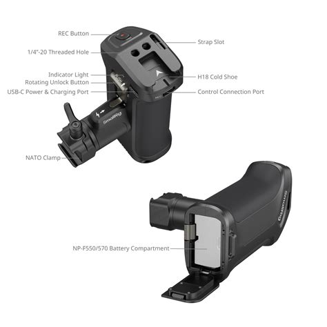 Smallrig Rotating Side Handle With Trigger Rec For Selected Sony Mirrorless Cameras 3893