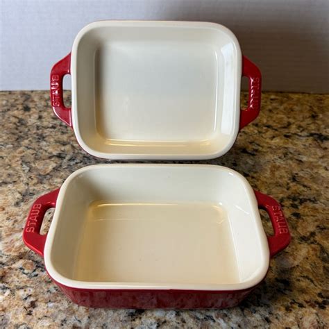 Staub Kitchen 2 Staub Stoneware Mini Individual Serving Rectangular