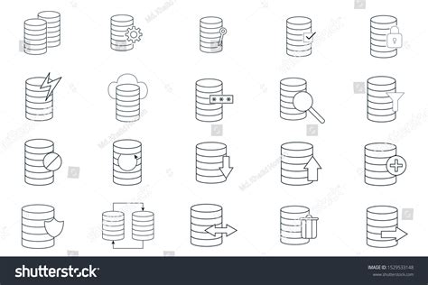 Database System Icon Set Vector Illustration Stock Vector Royalty Free 1529533148 Shutterstock