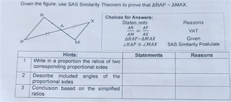 solved given the figure use sas similarity theorem to prove that