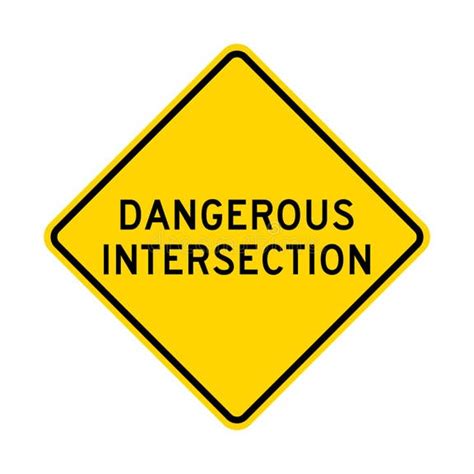 Dangerous Intersection Warning Road Sign Stock Vector Illustration Of Sticker Street 313708896