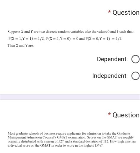 solved suppose x and y are two discrete random variables