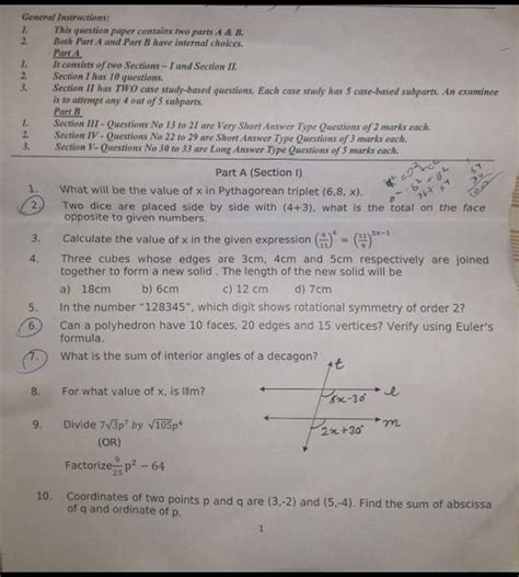 Genent Instructions1 This Question Paper Contains Two Parts A And B2