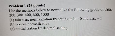 solved problem 1 25 points use the methods below to