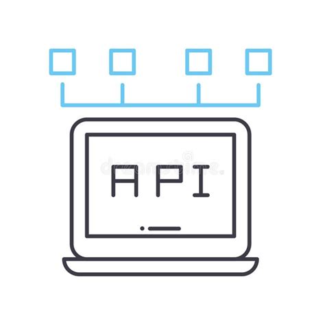 Api Interface Line Icon Outline Symbol Vector Illustration Concept Sign Stock Vector