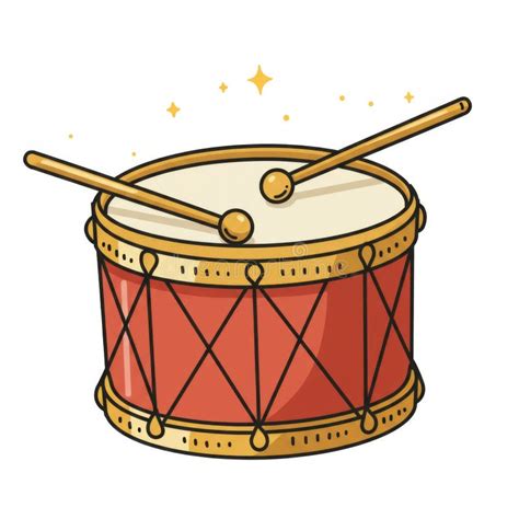 Red Drum With Gold Accents And Drumsticks Stock Illustration