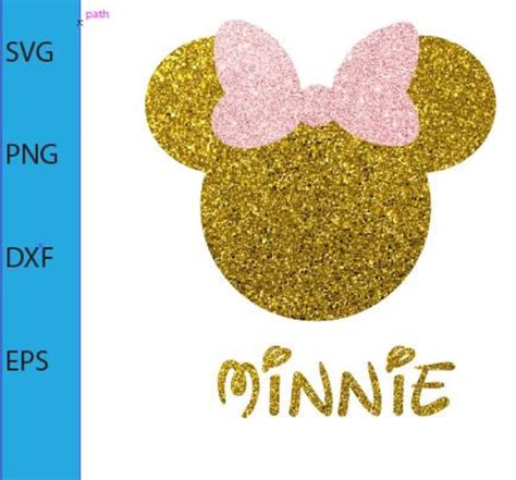Minnie Mouse Svg Png Minnie Gold Glitter Cabeza De Minnie Cricut Cut