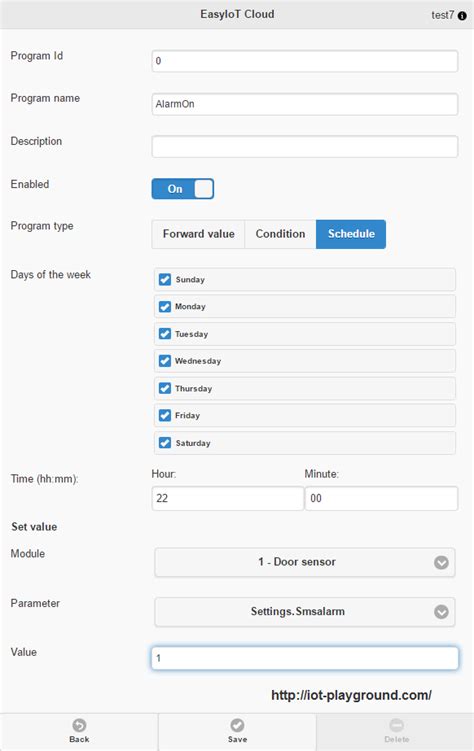 Easyiot Cloud Automation 1 Sms Alarm