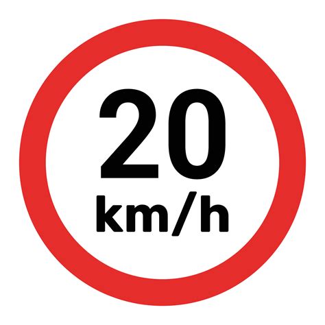 Speed Limit Sign 20 Km H Icon Vector Illustration 30718107 Vector Art At Vecteezy