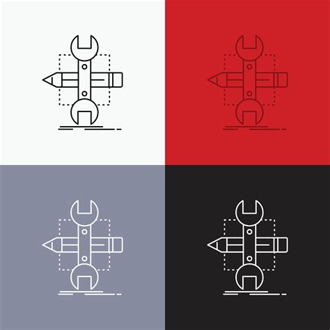 Build Design Develop Sketch Tools Icon Over Various Background Line Style Design Designed