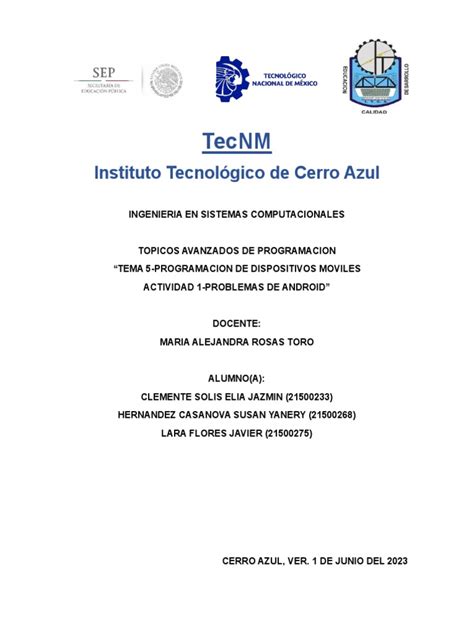 reporte problemas android pdf java lenguaje de programación