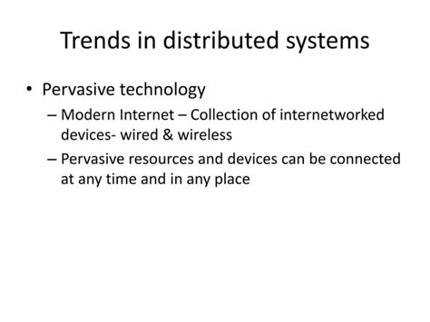 Trends In Distributed Systems PPTX Computer Networking Computing