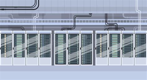 Data Center Technical Room Hosting Server Database Stock Vector