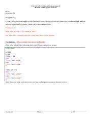 Module Checkpoint Docx ENGG Computer Programming II Module Checkpoint Exercise Name