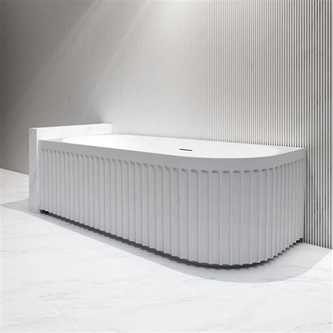 Groove Left Corner Bath 1700mm Maculate