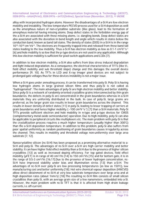 Nanocrystalline Silicon Thin Film Transistor Nc Si H Tf Ts A Device Pdf