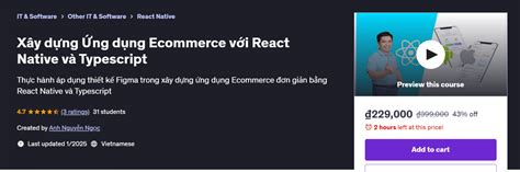xây dựng Ứng dụng ecommerce với react native và typescript