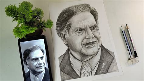 Hyper Realistic Drawing Tutorial Ratan Tata Drawing Sir Ratan Tata Drawing Sukanta Art Youtube