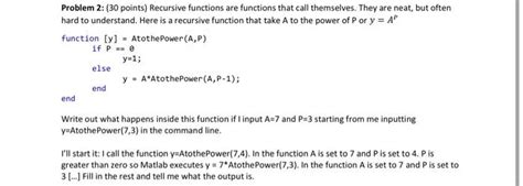 Solved Problem 2 30 Points Recursive Functions Are