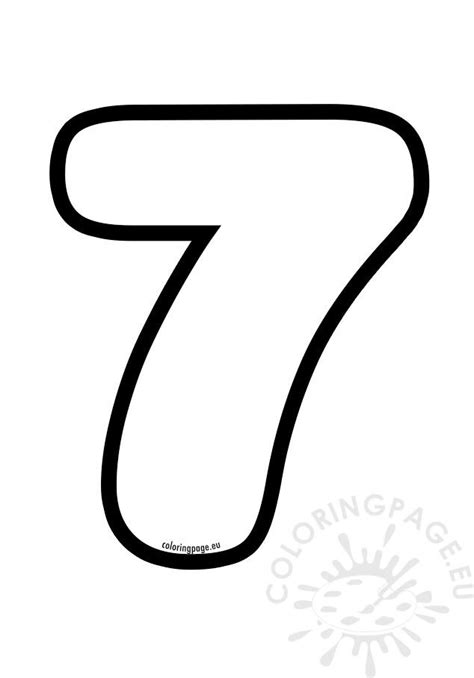 Bubble Number 7 Coloring Page