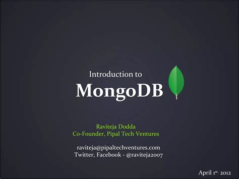 Introduction To MongoDB PPT