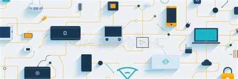 An Illustration Depicting A Network Of Interconnected Devices Including Routers Modems And