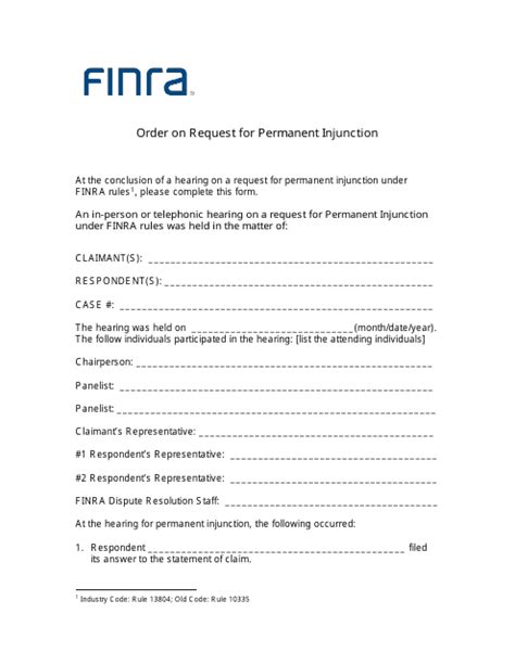 Order On Request For Permanent Injunction Fill Out Sign Online And