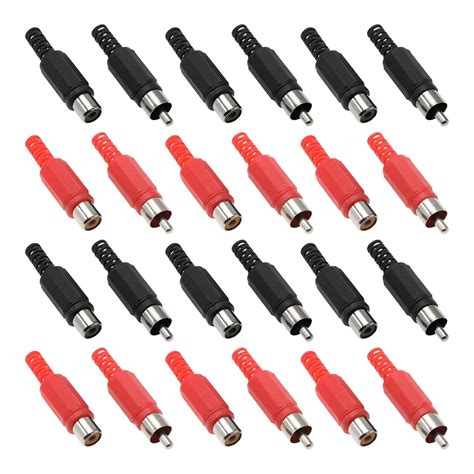 Emsea 40pcs Solder Rca Plug Adapter Audio Video Connector Replacement Rca Male And Female Plug