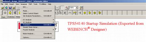 Webench® Toolstps54140 Simulation Export Tina Ti Problem Simulation