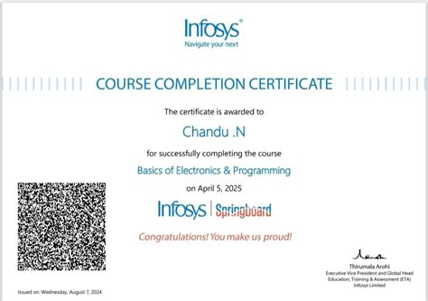 Infosysspringboard Coursecompletion Electronics Programming