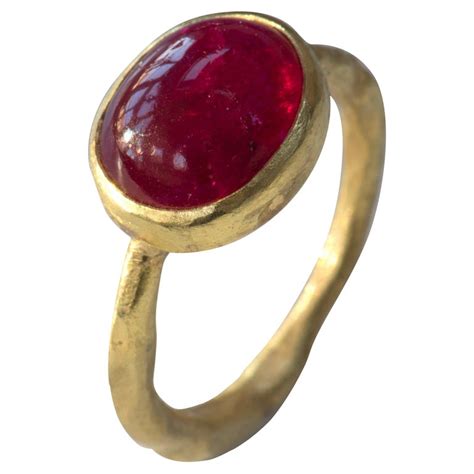 Cabouchon Ruby 18 Karat Gold Ring Handmade For Sale At 1stdibs