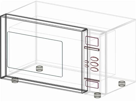 3d Microwave With Materials Applied In Autocad Cad Library