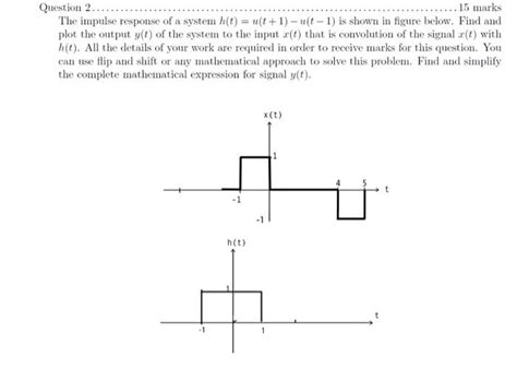 Solved Question 2 15 Marks The Impulse Response Of A System