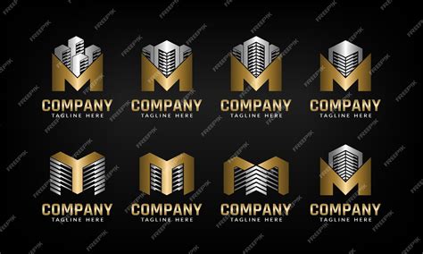 Premium Vector Collection Initial Letter M Logo For Building Company