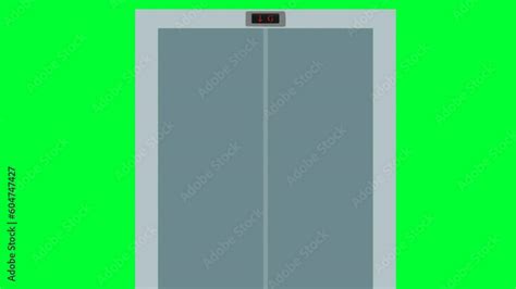 Elevator Door Open And Closed Green Screen Animation Elevator Cabin