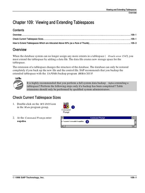 Chapter 109 Viewing And Extending Tablespaces Viewing And Extending Tablespaces Pdf