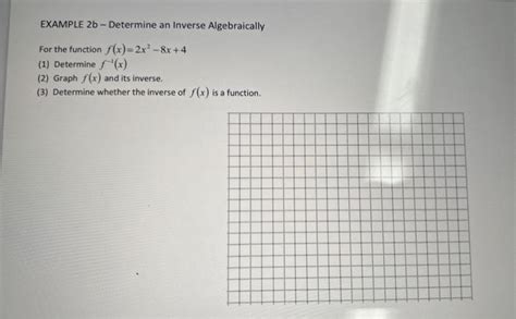 Solved EXAMPLE B Determine An Inverse Algebraically For Chegg