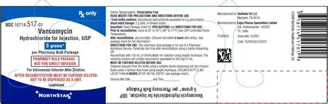 Vancomycin Hydrochloride Package Insert Prescribing Info