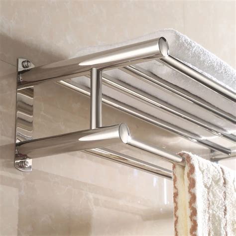 Двойной хромированный настенный держатель для полотенец из нержавеющей стали