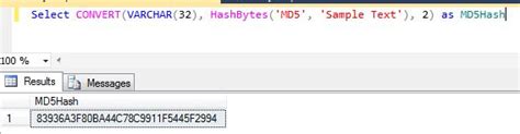 Convert String To Md5 In Sql Server