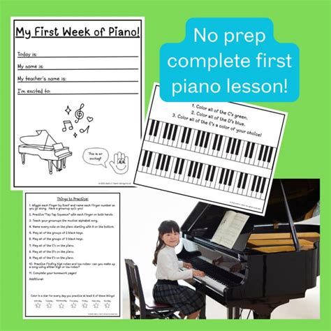 First Piano Lesson Activities Worksheets And Practice Assignments