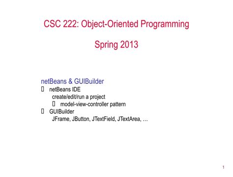 Ppt Csc 222 Object Oriented Programming Spring 2013 Powerpoint Presentation Id9136947